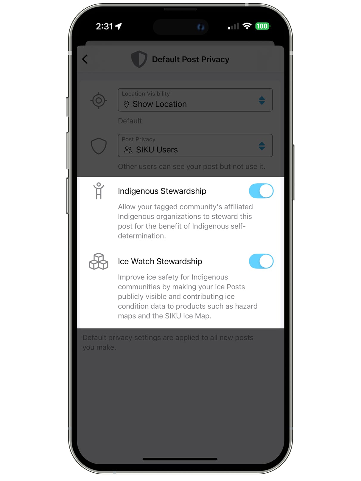 Set Default Privacy Settings – SIKU Support Site